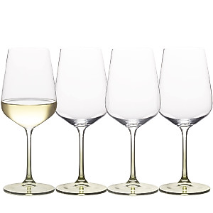 Mikasa Gianna Ombre Set of 4 White Wine Glasses, 15.25-Ounce, Sage