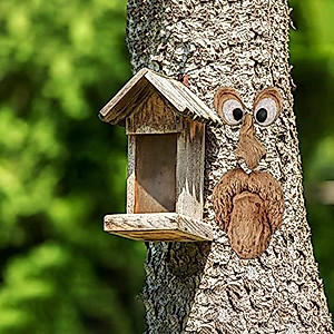 Old Man Tree Hugger Tree Face Decor Statues Bark Ghost Face Facial Features Decoration Whimsical Sculpture Garden Peeker Tree Face Decor for Outdoor Funny Yard Garden Art for Easter Creative Props