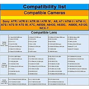 Lens Mount Adapter for Canon EF/EF-S Lens to Sony E Mount Mirrorless Cameras A9 A7R4 A7R3 A7R2 A7M3 A7M2 A7R A7S2 A7S A7…