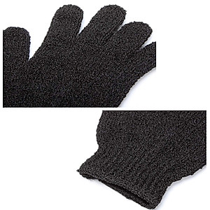 10Pairs Exfoliating Gloves - Premium Black Double Sided Scrub Wash Mitt for Bath or Shower - Luxury Spa Exfoliation Accessories for Beauty Spa Dead Skin Cell Remover, Suitable for Men and Women