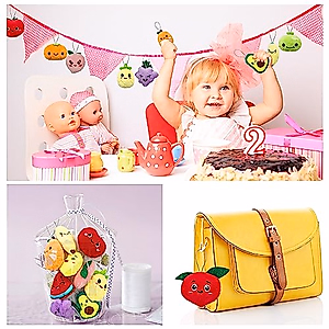 40 PCS Cute Mini Fruit Plush Toys Colorful Stuffed Fruits Soft Orange Peach Stuffed Doll for for Party Favors Keychain Ornament for Goody Bag Easter Egg Stuffers Carnival Birthday Party 20 Styles