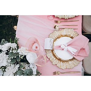 Simply Elegant Faux Wood Plastic Charger Plate | Service Plate for Parties, Dinner, Weddings, Quinceaneras and Events | 13 inch Diameter | Natural Finish | Set of 6