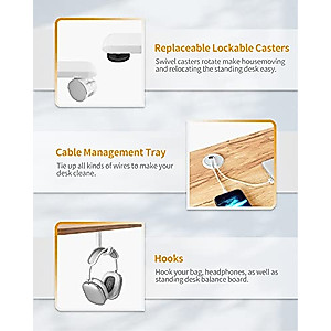 CubiCubi Electric Standing Desk, 55 x 24 Inches Height Adjustable Sit Stand Desk, Ergonomic Home Office Computer Workstation, Light Rustic Brown