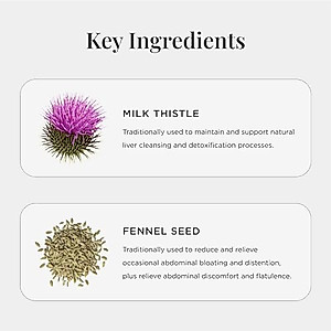 JSHealth Vitamins Detox and Debloat Liver Health Formula | Liver Detox Pills | Debloating Formula with Milk Thistle, Turmeric, Fennel | Liver Cleanse Supplement (60 Tablets)