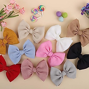 YanJie 4.5'' Bow Baby Girls Nylon Headbands Newborn Tied Bows Handmade Hair Bows Hairbands Hair Accessories for Newborn Infant Toddlers Kids 10 Pcs