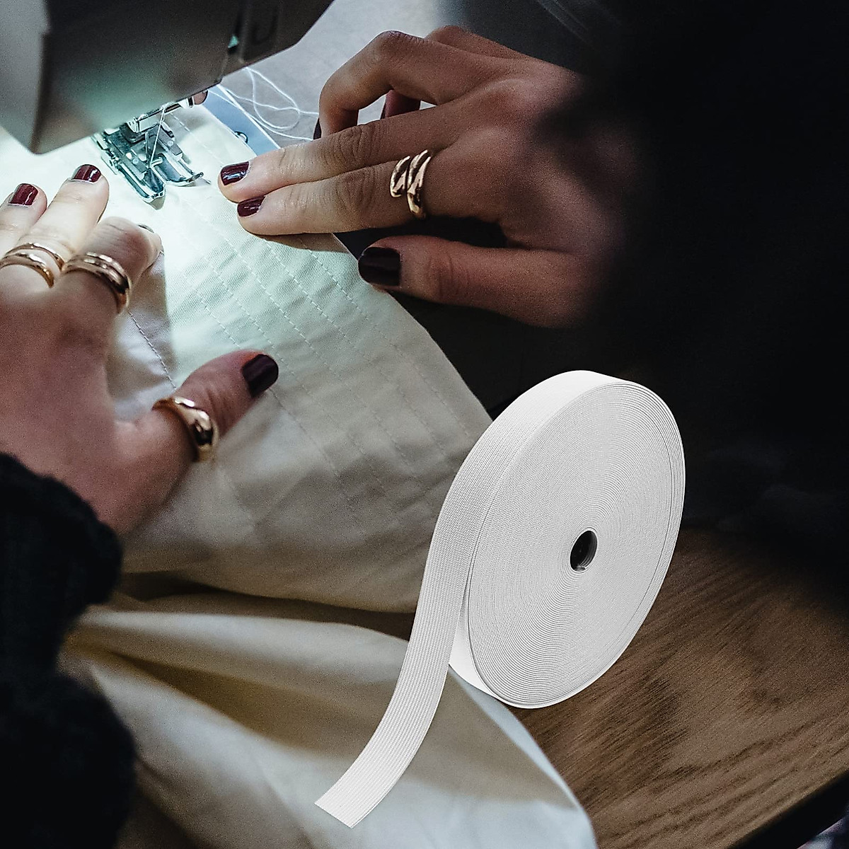 Ciieeo 1 Roll Elastic Band Kintting Waist Band Fold Over Elastic Ribbon Creative Dresses for Pregnant Women Clothes Elastic Strap White Pregnant Woman Sewing Supplies Thicken Polyester