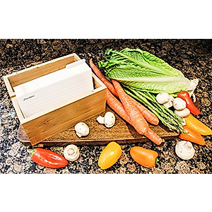 The Splendid Chef Recipe Set | Sturdy Bamboo Recipe Box with 20 Dividers and 100, 4x6 Recipe Cards
