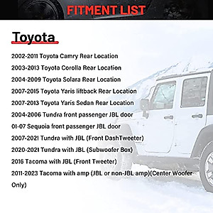 NuIth Rear Front Speaker Wiring Harness Adapter Connector Plug Replacement for Toyota Camry/Corolla 2002-2013, Tundra/Sequoia 2001-2007 for Aftermarket Speaker w/JBL Audio System 86160-AF060 2PC