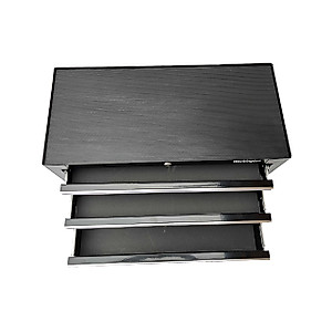 Workington Industrial 3 Drawers Portable Metal Intermediate Box, 26" Middle Tool Chest Cabinet with Ball Bearing Drawer Slides, Steel Tool Storage Box Organizer 4009 Black