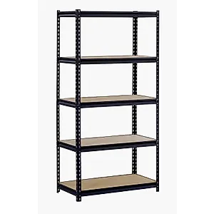 Muscle Rack URWM185BLK Black Steel Storage Rack, 5 Adjustable Shelves, 3000 lb. Capacity, 72" Height x 36" Width x 18" Depth