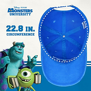 Disney Pixar Monsters Inc Monsters University Baseball Cap, Adjustable Dad Hat, Blue