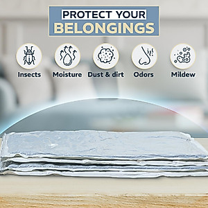 Vacuum Storage Bags 4x XXL (47x35in) + 4x Jumbo (39.5x31.5in) 8 Pack Vacuum Seal Bags for Clothing, Travel, Bedding, Blanket, Toys and Comforter Storage - Space Saver Bags for Storage and Moving