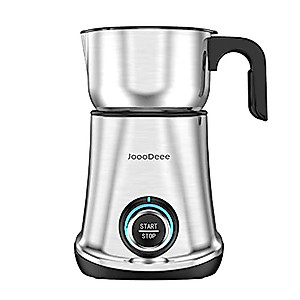 Milk Frother Electric, JoooDeee Automatic Milk Frother 600ml Removable 6 in 1 Dishwasher Safe Milk Container, Quiet, 500W, Stainless Steel