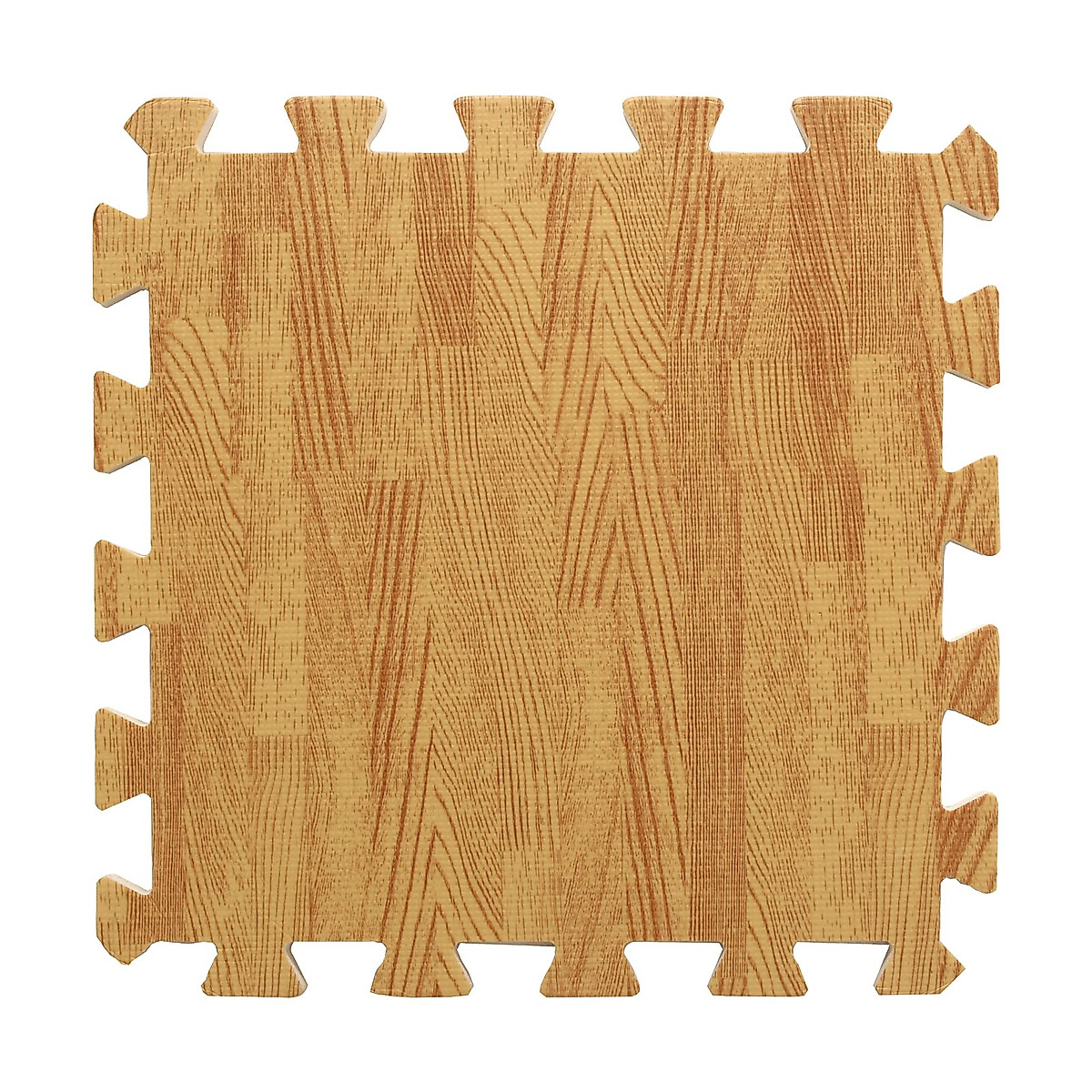 Smabee 16pcs Interlocking Printed Wood Grain EVA Foam Mats Protective Floor Tiles Exercise Play Mat for Kids Room Parlor Bedroom Home 11.8" x 11.8" (Wood Grain Yellow)