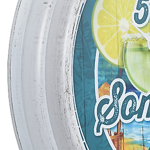 La Crosse 433-3841MV7T 15.75" Indoor/Outdoor Quartz Wall Clock w/Temp - It's 5 O'Clock Somewhere