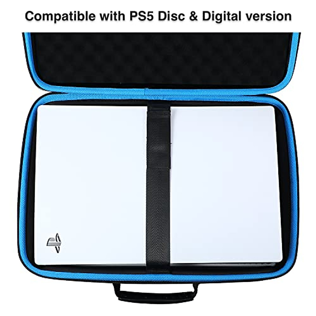 Migitec Hard-Shell Travel Case Compatible with PS5, Protective Carrying Case Holds Playstation 5 Console, Wireless DualSense Controllers, Original Base, Cables and Other Accessories