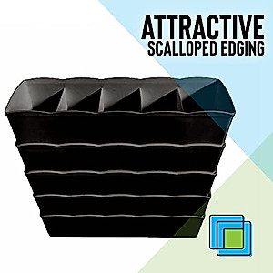 Uncluttered Designs Drawer Dividers (Set of 5) — Modern Organization for Your Ties, Socks, Underwear & Bathroom Storage in Sturdy Plastic - Washable & Sleek (Black)