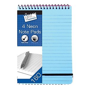 Just Stationery 100x150mm Neon PP Cover Notebook (Pack of 4)