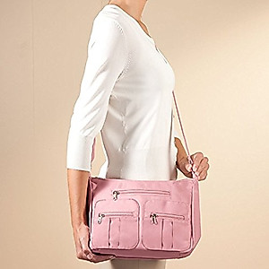 Multiple Pocket Crossbody Shoulder Handbag, Microfiber, 3 Piece Set