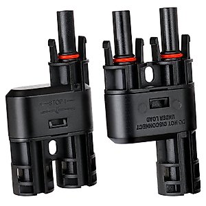 LINXIU Solar Branch Connector Waterproof 2 to1 Branch Connectors Solid Copper Terminal for Parallel Connection Between Solar Panels 1 Pairs