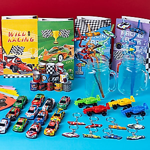 VIZOZEN Race Car Party Favors Set Race Cars Kids Race Car Themed Birthday Party Supplies Goodie Bag Fillers