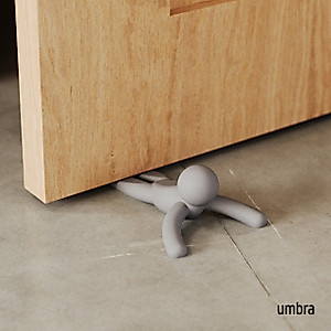 Umbra Buddy Door Stop, Heavy-Duty and Flexible, Soft-Touch Finish, Protects Your Floors, Single, (Charcoal, 1 Pack)