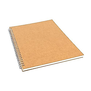 Ykimok 1 Pack College Ruled Notebook, Soft Brown Cover Spiral Notebook, Students Office Business Diary Spiral Book Journal,100 Pages, 50 Sheets, 10 x 7.5 Inch, With Writing Backboard