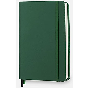 Minimalism Art, Premium Hard Cover Notebook Journal, Classic 5" x 8.3", 122 Numbered Pages, Gusseted Pocket, Ribbon Bookmark, Extra Thick Ink-Proof Paper 120gsm, San Francisco (Ruled, Green)
