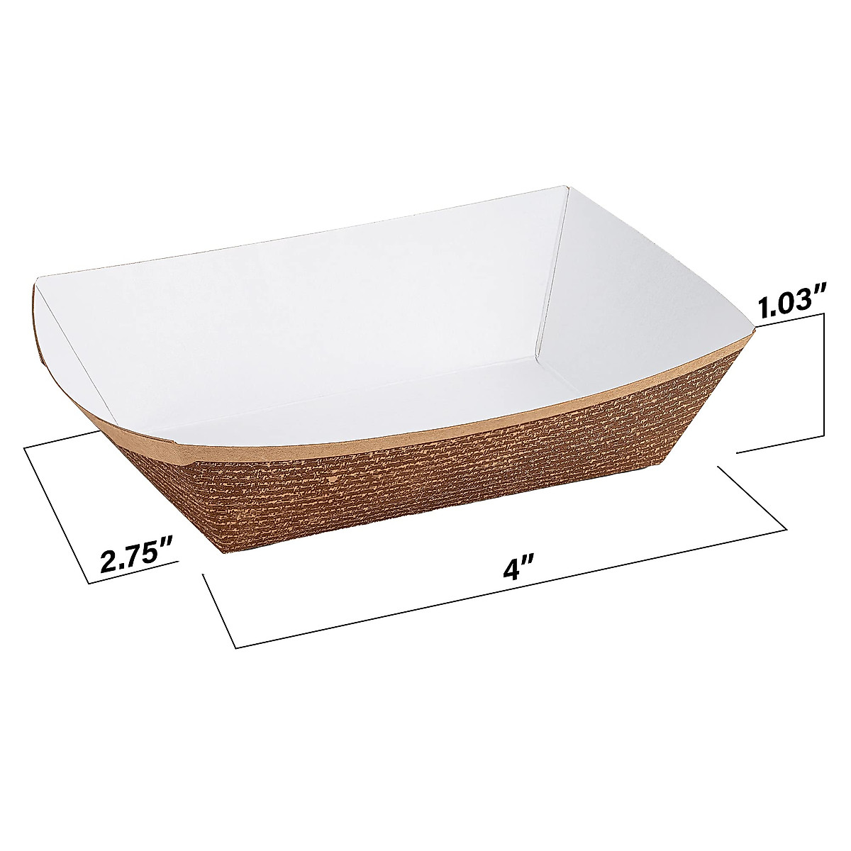 MT Products Hearthstone Paper Food Trays 1/4 lb. - Disposable Nacho Trays (Pack of 100) - Made in the USA