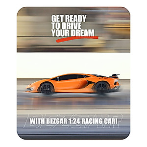 BEZGAR Remote Control Car Licensed RC Car, 1:24 Lambo Toy Car for Kids, Lambo Aventador SVJ Remote Control Model Car Electric Sport Racing Hobby Car for 3 4 5 Year Old Boy Birthday Gift (Orange)