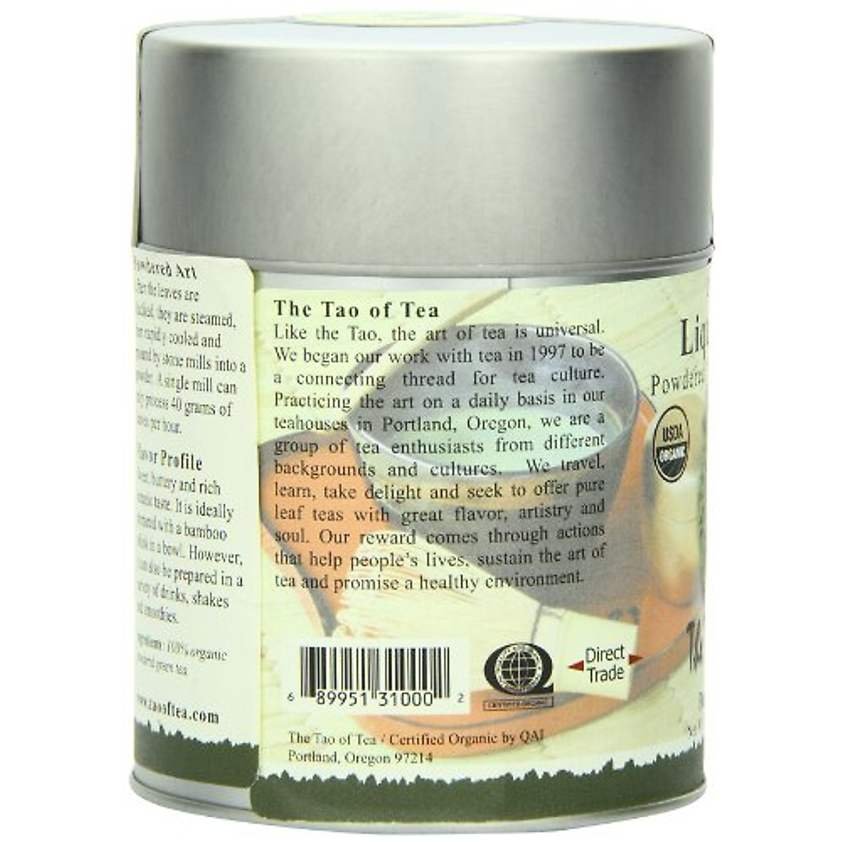The Tao of Tea Liquid Jade Powdered Matcha Green Tea, Loose Leaf, 3 Oz