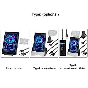 XIXIAN 3.5 Inch IPS LCD Monitor Display Computers Monitor CPU GPU Monitoring Sub-Screen Support Wins Linux System