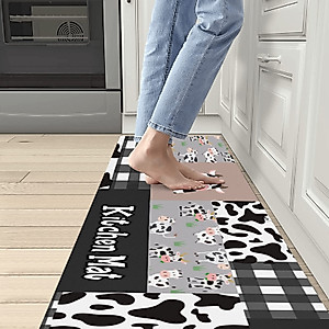 Farm Cow Cute Sweet Personalized Kitchen Mat Rug,Custom Floor Door Mat Anti-Slip Rugs for Kitchen,Bathroom,Laundry,48x17Inch