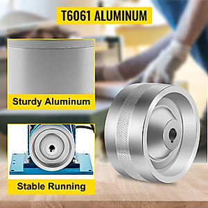 VEVOR Belt Grinder Drive Wheel 5" Diameter, 2"x72" Knife Grinder Drive Wheel 5/8" Bore/Shaft, Aluminum Belt Grinder Wheel Crowned, for Knife Making Grinder Polishing & Belt Machine Woodworking DIY