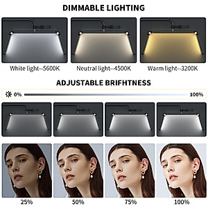 MYSWEETY Lash Light for Eyelash Extensions, 36'' Foldable Half Moon Light Lamp, LED Eyelash Floor Lamp, Estheticians Light with Phone Holder, Lash Light for Eyelash Tech, Tattoo, Makeup, Nails