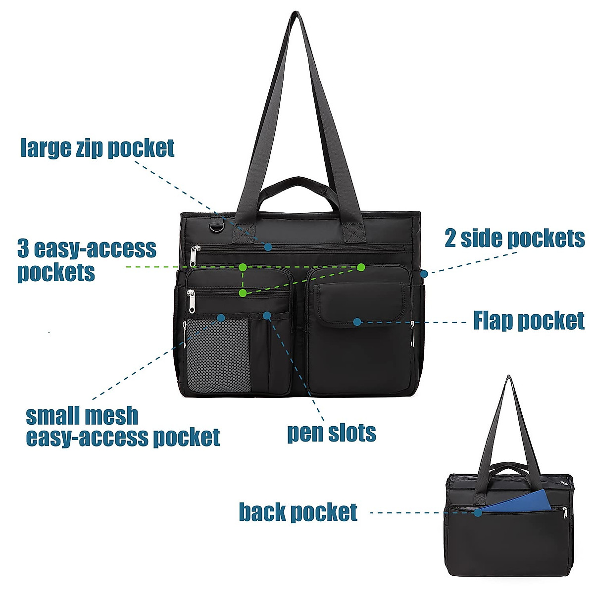 Utility Tote Bag for Work Women Teacher Nurse Diaper Carry on Carryon Weekend Trip Weekender Overnight Travel Groceries Appriceation Gift for New Nurse Teaching Nursing School Student Graduation