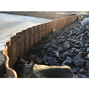 Corrugated Garden Edging (4in W x 10ft L, Rusted)