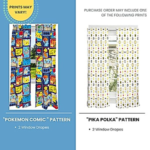 Franco Kids Room Window Curtains Drapes Set, 82 x 63 in, Pokemon