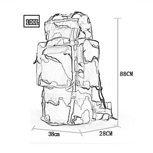 Backpack 100L Outdoor Mountaineering Bag, Men and Women Travel Bag, Large Capacity Tactical Mountain Travel Rucksack ZDDAB