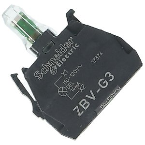 SCHNEIDER ELECTRIC ZBVG3 Push Button Light Module 22Mm 110-120-Vac X B4, Black