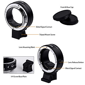 Commlite CM-EF-EOS R Lens Adapter, Electronic Auto-Focus EF to R Mount Adapter for Canon EF/EF-S Lens to EOS R, EOS RP, EOS R6, EOS R5 Series Mirrorless Cameras