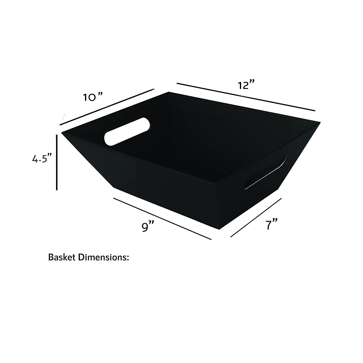 [5pk] 10x12 Black Baskets for Gifts Empty | Basket for Snacks | Large Rectangular Basket with Handles |Wine Gift Basket | Storage, Display, Gifts | Gift to Impress-Upper Midland Products