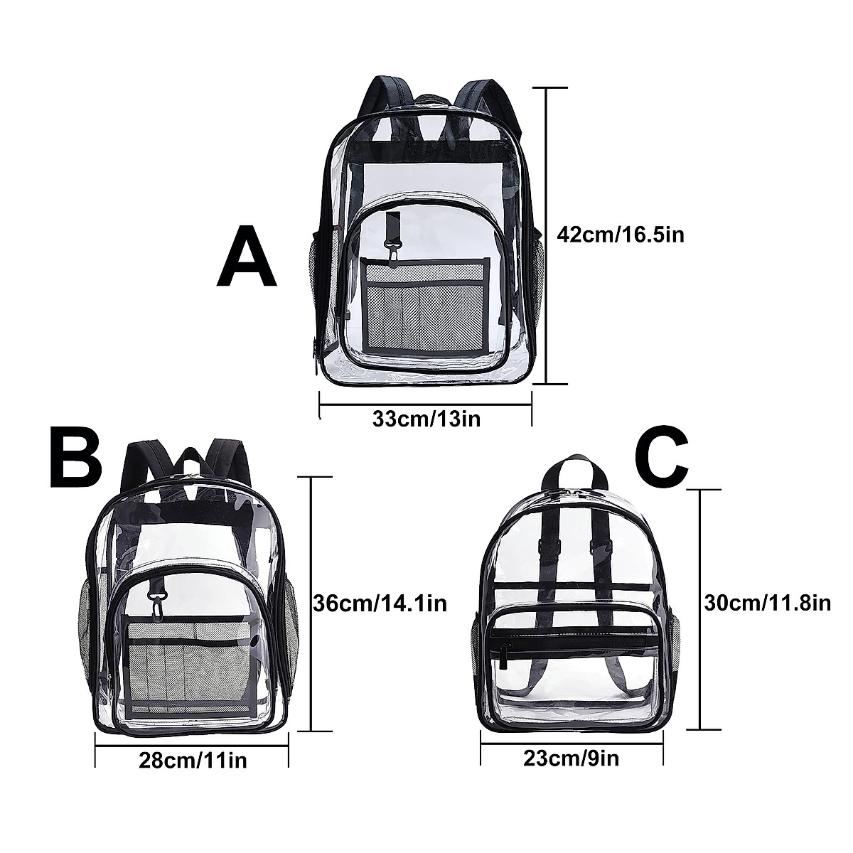 Personalized Clear Backpack, Heavy Duty Clear Bookbags, Custom Name Backpacks See Through Backpack for School, Travel,Work