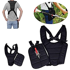 Dunhil Black Comfort Padded Belt Double Shoulder Strap, Trimmer Shoulder Strap for Trimmers Brushcutters Strimmer Harness, Garden Brush Cutter Lawn Mower Nylon Belt fit for Brush Cutter Trimmer Kit