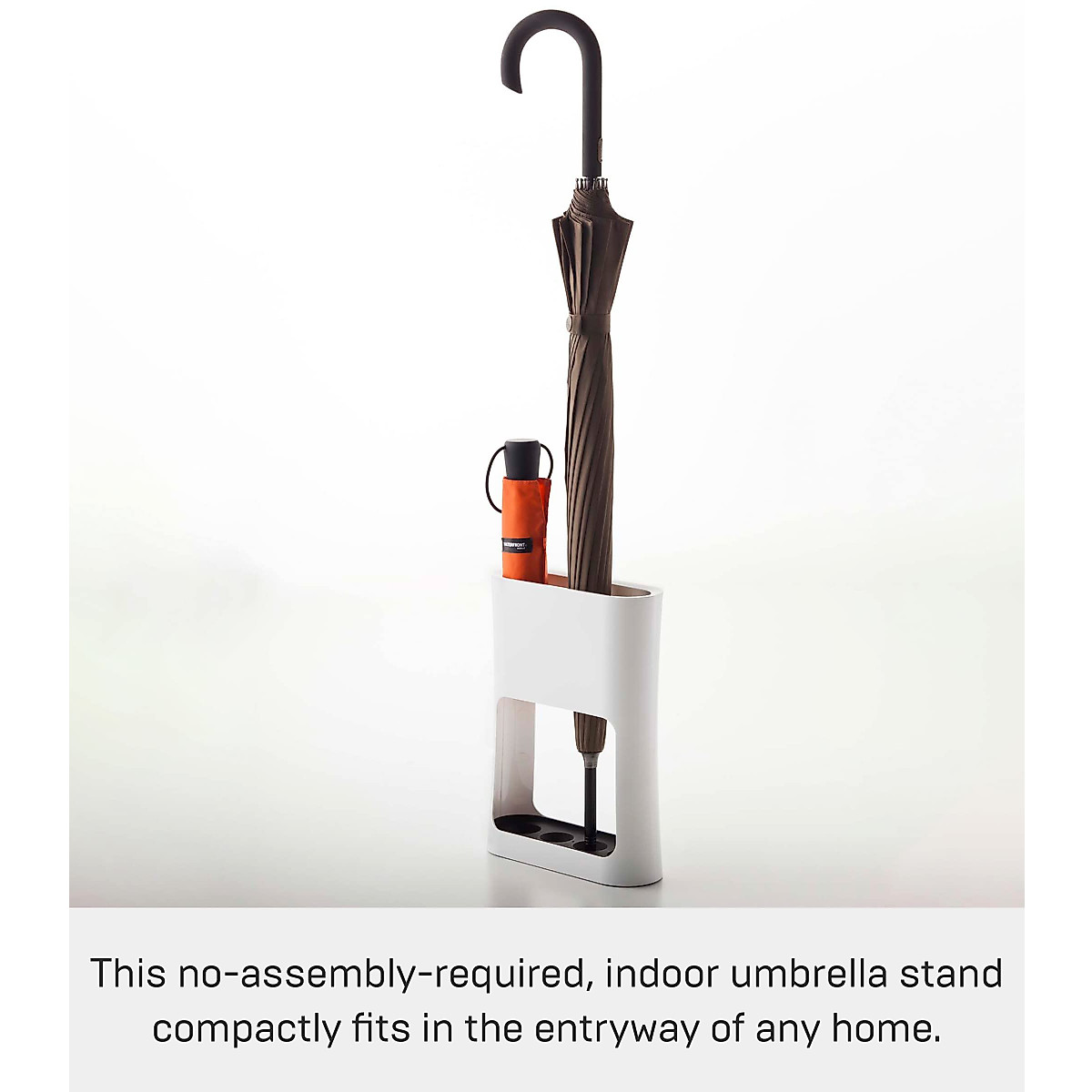 YAMAZAKI Compact Home Oval Holder Walking Canes | Plastic | Umbrella Stand, One Size, White