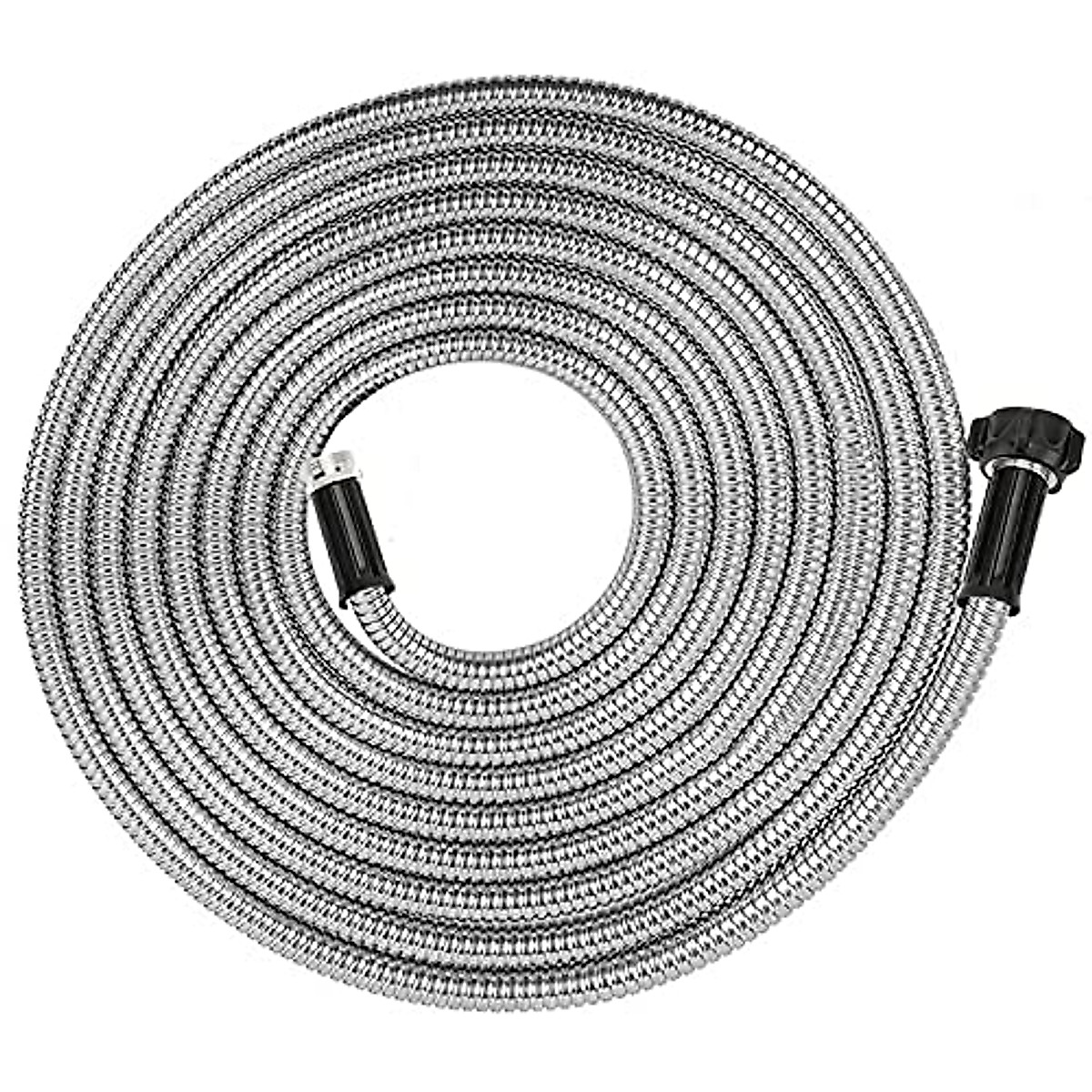 Yanwoo 304 Stainless Steel 20 Feet Garden Hose with Female to Male Connector, Lightweight, Kink-Free, Heavy Duty Outdoor Hose (20ft)