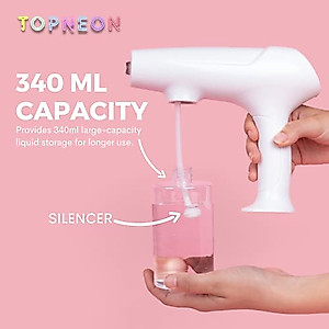 TopNeon Mist Spray Gun Nano Atomizer - Electrostatic Portable Sprayer - Rechargeable Cordless Handheld Steamer Machine with Spray Bottle for Home, Office, Garden, Bathroom Use