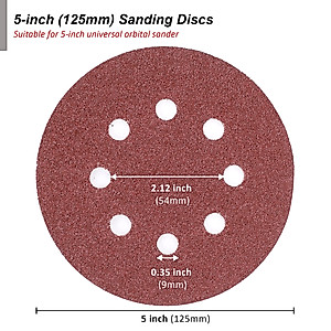 FASTPRO 200-Piece Sanding Discs Set, 5-Inch 8-Hole Hook and Loop Sandpaper, 13 Grades Orbital Sandpaper, Include 40 60 80 100 120 150 180 240 320 400 600 800 1000 Assorted Grits