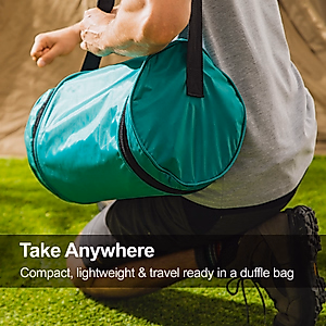 Simpli Comfy Queen Camping Air Mattress w/Patented Roller Bag & Built-in Battery Pump, Inflatable Durable Waterproof Blow Up Airbed, Perfect for Travel Camping Guests Comfortable Sleep at Home