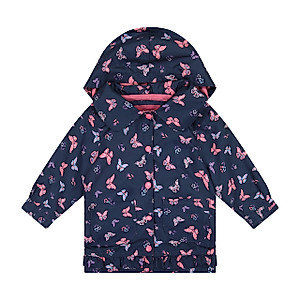LONDON FOG baby girls Rainslickers Rain Jacket, Navy Butterflies, 24 Months US